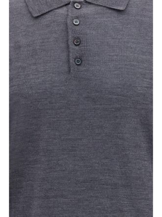 Golden Goose Virgin Wool Polo Shirt - Gray