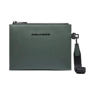 Piquadro Homme, Sacs, Vert, Taille: ONE Size Pochette Plate Compacte
