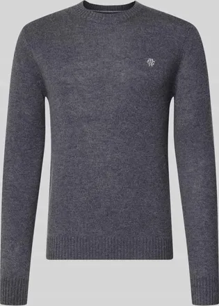 Mc Neal Slim Fit Strickpullover aus reiner Wolle mit Label-Stitching