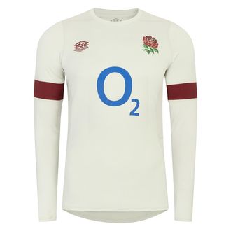 Umbro Herren England-Kontakt-Trainingstrikot Ls (O2) Jersey, Foggy Dew/Tibetanrot, M