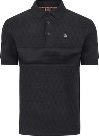 Merc Herren Greville Poloshirt Sweater, Schwarz, L