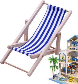 Generic Miniatur-Wohnzimmerstuhl - Strandstuhl Miniatur, faltbare Sonnenliege für die Dekoration | Wohnzimmerstuhl Modell Bürodekoration Innen Außen Stuhl Spi