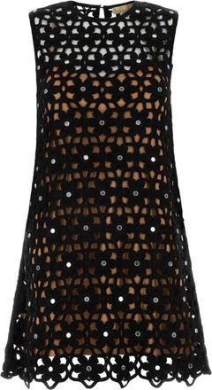 Michael Kors Femme, Robes, Multicolore, Taille: 36 FR Robe Crochet Florale Orn&eacute;e de Miroirs