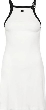 Courrèges Knielanges Kleid - Weiß