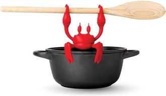 OTOTO Design Repose Cuillère Silicone - Gadgets Cuisine - Résistant à la chaleur, cadeaux de cuisine amusants, - Support de cuillère antidérapant (Crabe Rouge)