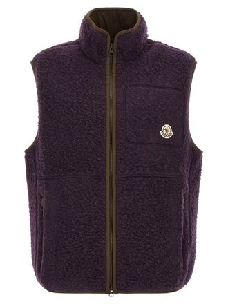 Moncler Wool-Blend Textured Vest - Purple