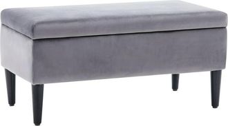 Vente-Unique Vente-unique - Banc coffre de rangement buren en velours - Gris