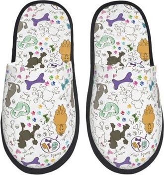 Generic Chaussons Mignon Chien Caniche Lavables Pantoufles En Coton Confortable Pantoufles Pour De Camping Hôtels Automne M
