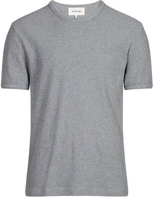 Saison 1865 Tee-shirt droit col rond en coton c&ocirc;tel&eacute;
