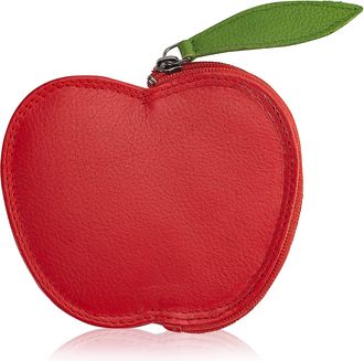 Josephine Osthoff Josephine Osthoff Geldbörse Damen Apfel Portemonnaie klein KleinGeldbörse Münzbörse Geldbeutel Kinder echt Leder RFID-Schutz (901), Farbe:Rot/Grün