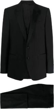 Dolce & Gabbana Homme, Costumes, Noir, Taille: XL Costume noir avec revers pointus