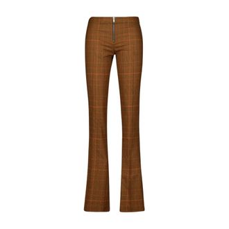 Stella McCartney Schmale Wollhose Prince of Wales Karo - - Trousers - Damen - Braun - 2XS