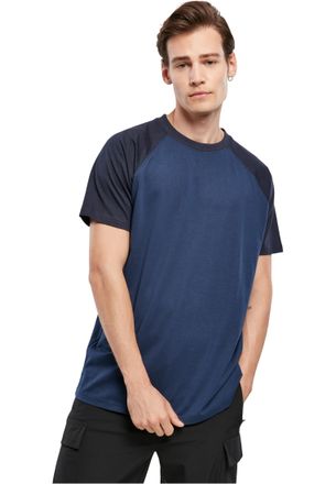 Urban Classics Herren Raglan Contrast Tee - Slim Fit T-Shirt mit Kontrastärmeln, Rundhalsausschnitt, sportlicher Look, weicher Baumwollmix, Basic Style,Darkblue/Midn