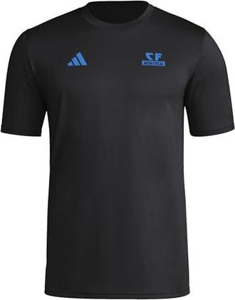 adidas T-Shirt &agrave; Manches Courtes pour Homme CF Montreal Local Warp Pre-Game, Noir/FC Montr&eacute;al, S