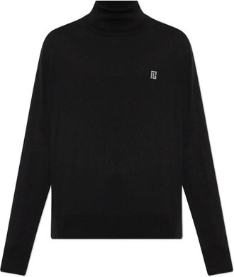 Balmain Homme, Pulls, Noir, Taille: M Turtleneck Avec Logo