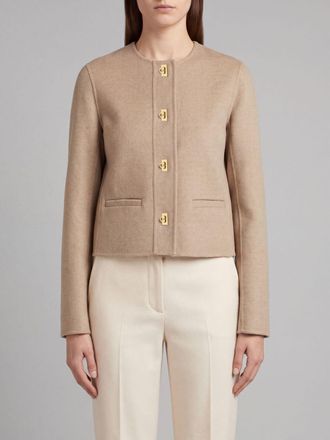 Ferragamo Manteau court en laine vierge et cachemire avec fermoir Gancini