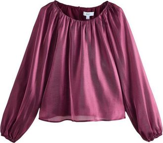 Next Langarmbluse Organza-Bluse mit voluminösen langen Ärmeln (1-tlg)