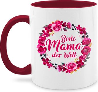 Shirtracer Tasse Tassen 325ml - Beste Mama der Welt Geschenk I Mama Geschenk I Mutter I Mutti - 325 ml - Bordeauxrot - muttertagstasse mum muttertagsgeschenk kra