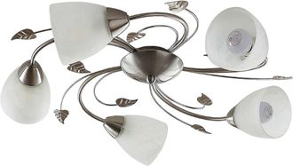 Lindby Deckenlampe Florentiner Stil, Glas Metall Deckenleuchte 5x E14 max. 8W ohne Leuchtmittel Deckenstrahler Strahler Flur Lampe Wohnzimmer