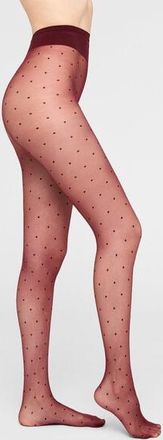 Calzedonia Transparente Strumpfhose Mit Tupfen Bordeaux