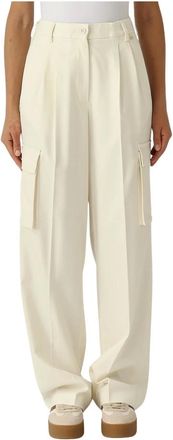 Herno Femme, Pantalons, Blanc, Taille: 40 FR Pantalon Cargo en M&eacute;lange de Laine