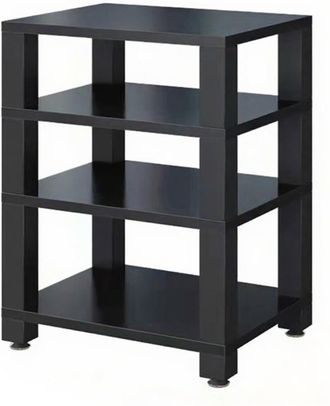 Generic Audio-Video-Regal HiFi Rack aus Holz & Stahl, Audio-Komponenten StereoKomponenten Rackschrank, AV-Medienständer für Audioanlage Stereoanlagen TV(Black
