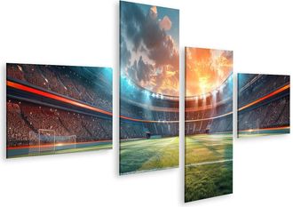 Islandburner Bild auf Leinwand Fußballstadion grüner Rasen Werbebanner Konzept Bilder Wandbilder Poster