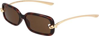 Bottega Veneta Rechteckige Sonnenbrille - - Accessories - unisex - Braun - 56 MM
