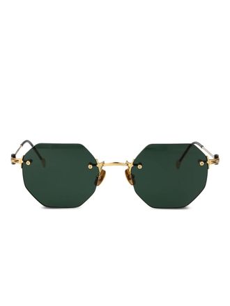Yohji Yamamoto Sonnenbrille mit geometrischem Gestell - Gold