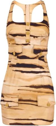 Elisabetta Franchi Femme, Robes, Brun, Taille: 42 FR Drill Mini Dress