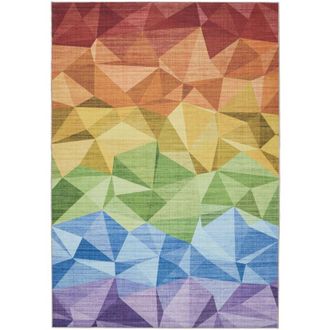 benuta Basic Waschbarer Teppich George - Multicolor 120x170 cm - Kunstfaser - Rechteckig & im Style: Abstrakt - Pflegeleicht f&uuml;r Wohnzimmer Schlafzimmer