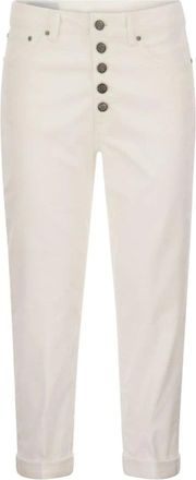 Dondup Femme, Pantalons, Blanc, Taille: W27 Koons Cropped Straight Leg Jeans