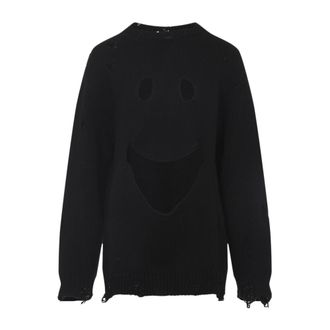 Moschino Smile Cropped Pullover - - Knitwear - Damen - Schwarzk - S