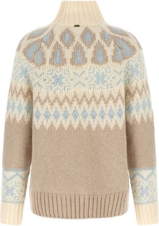 Herno Norwegian Jacquard Wool and Cashmere Sweater - Beige