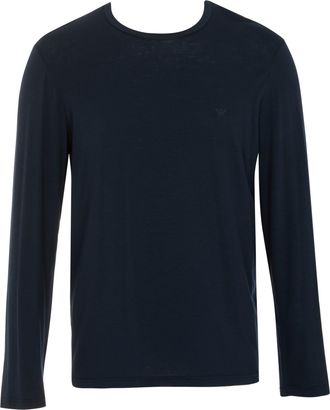 Emporio Armani Herren Long Sleeve T-Shirt Pullover, Armani Blue, XL