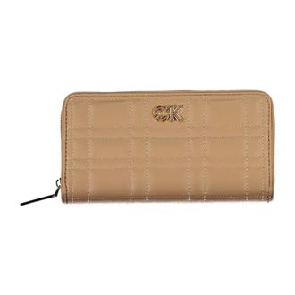 Calvin Klein Femme, Accessoires, Beige, Taille: ONE Size Portefeuille Beige en Polyester avec Blocage Rfid