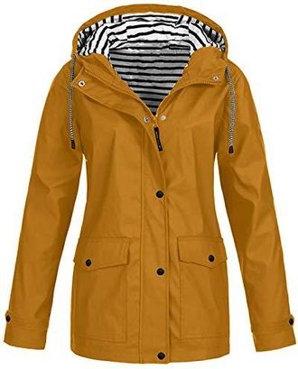 Generic Veste de Pluie pour Femme - Imperm&eacute;able et Respirante - avec Capuche - L&eacute;g&egrave;re - Grandes Tailles - Sport - pour Femme - Coupe-Vent