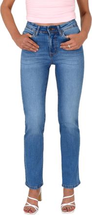 ESRA Damen Straight Fit Jeans Hose Damen Jeanshose gerader Schnitt bis Übergröße G700