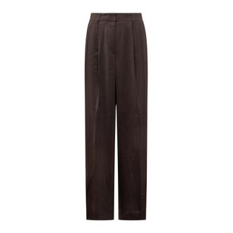 Michael Kors Pantalon large en satin fluide - Femme - Pantalons - Brun - Taille: 42 FR