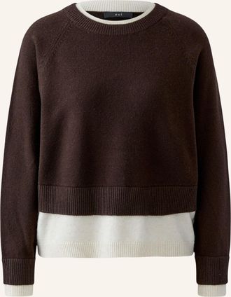 Oui Pullover braun