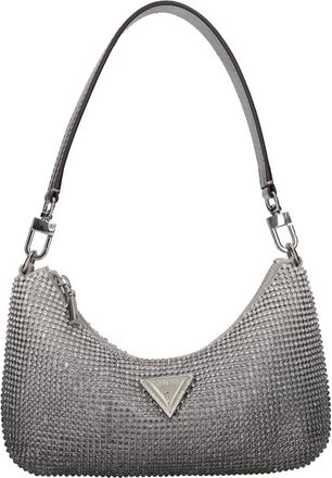 Guess Femme, Sacs, Gris, Taille: ONE Size Sac en satin et maille m&eacute;tallique