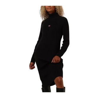 Tommy Jeans Mockneck Badge Sweater Kleid - - Dresses - Damen - Schwarzk - XS