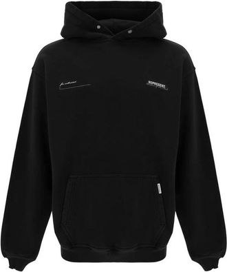 Represent Represent, Homme, Sweatshirts et sweats &agrave; capuche, Noir, Taille: L SweaT-shirt en coton avec ourlet et poignets c&ocirc;tel&eacute;s