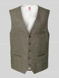 CG - Club of Gents Weste mit Leinen-Anteil Modell Plum