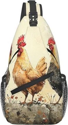 Generic Sac &agrave; dos &agrave; bandouli&egrave;re sur le th&egrave;me du coq et du poulet pour homme