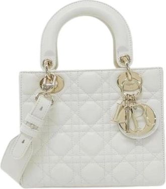 Dior Pre-owned MY Abcdior Lady Dior Lambskin Bag - Femme - Pre-owned - Blanc - Taille: ONE Size