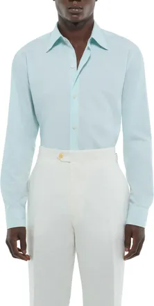 Fursac Chemise &agrave; col hirondelle en coton - Taille 37 - Homme