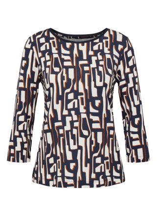 Rabe T-Shirt Gemustert - Rundhals, 3/4 Arm