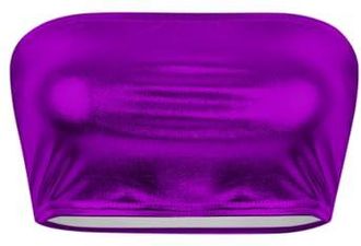 Generic Haut tube solide pour femme 2025 - &Eacute;paules d&eacute;nud&eacute;es - Effet mouill&eacute; - Haut bandeau mignon sans bretelles - Mode &eacute;paules d&eacute;nud&eacute;es - V&ecirc;tements de vacanc