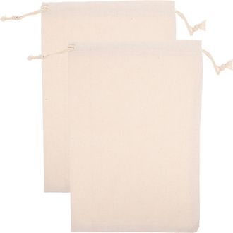 Hemobllo 2 St&uuml;ck Gro&szlig;er Baumwoll Kordelzug aufbewahrungsbeutel aus Atmungsaktivem Canvas f&uuml;r Gem&uuml;se Kartoffeln K&uuml;che Vielseitig Verwendbar Langlebig und Prakti